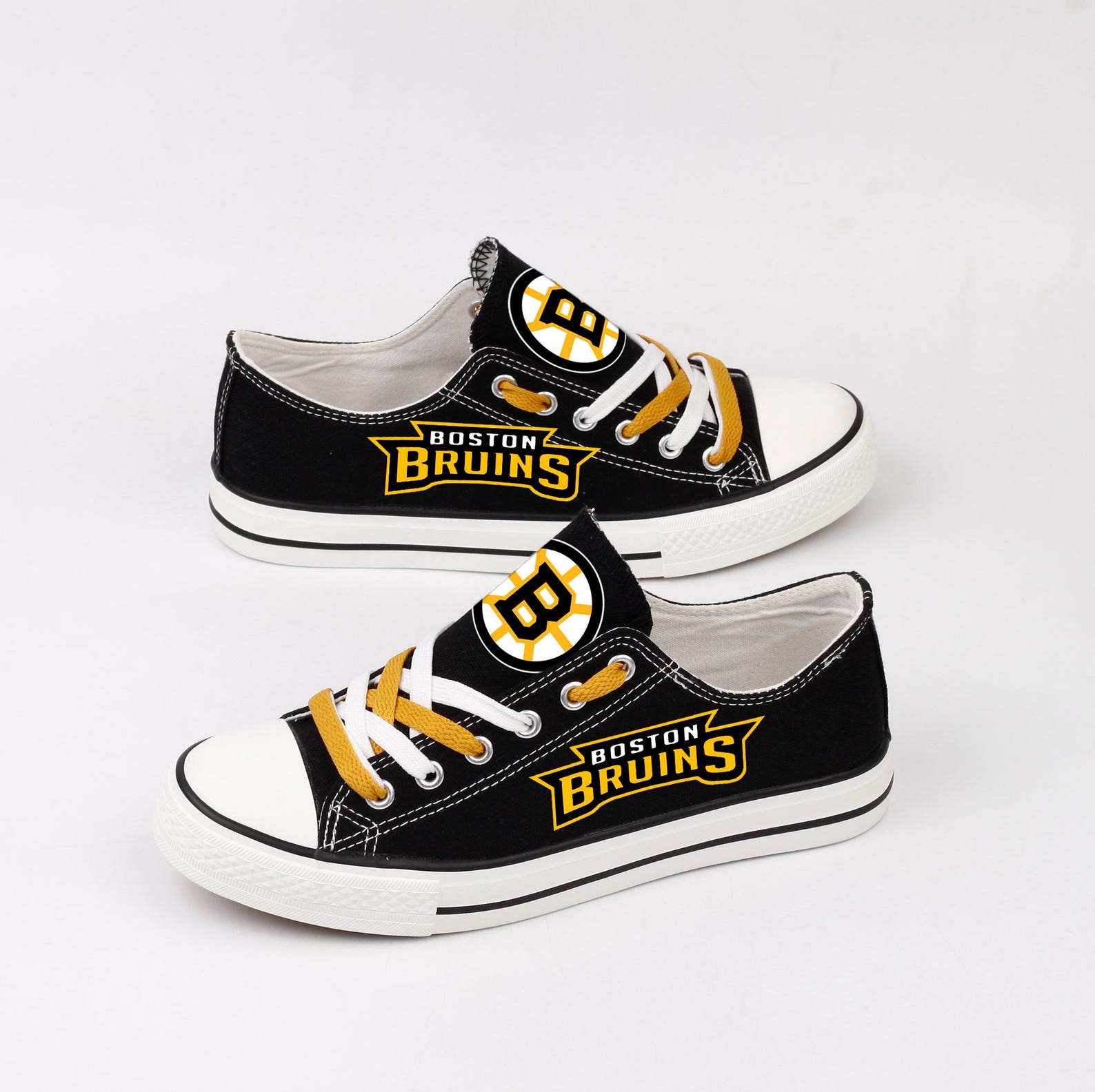 Boston Bruins Canvas Sneakers, Hockey Team Footwear, Sports Fan Gift ...