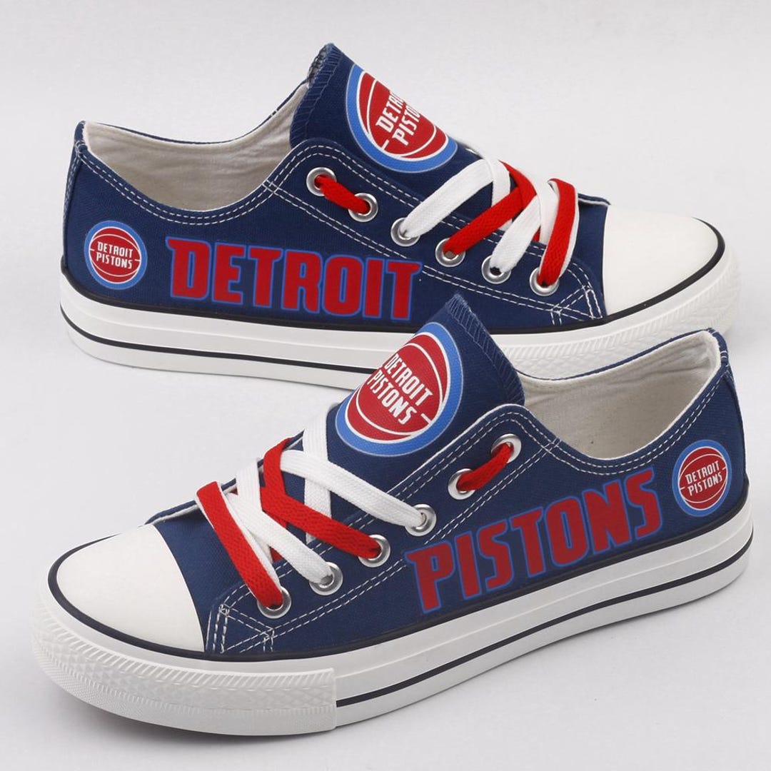 Detroit Pistons Canvas Shoes, Basketball Team Sneakers - Etsy