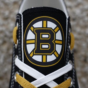 Boston Bruins Canvas Shoes, Hockey Fan Sneakers, Game Day Shoes, Low ...