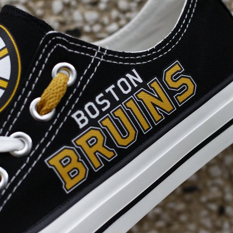 Boston Bruins Canvas Shoes, Hockey Fan Sneakers, Game Day Shoes, Low ...