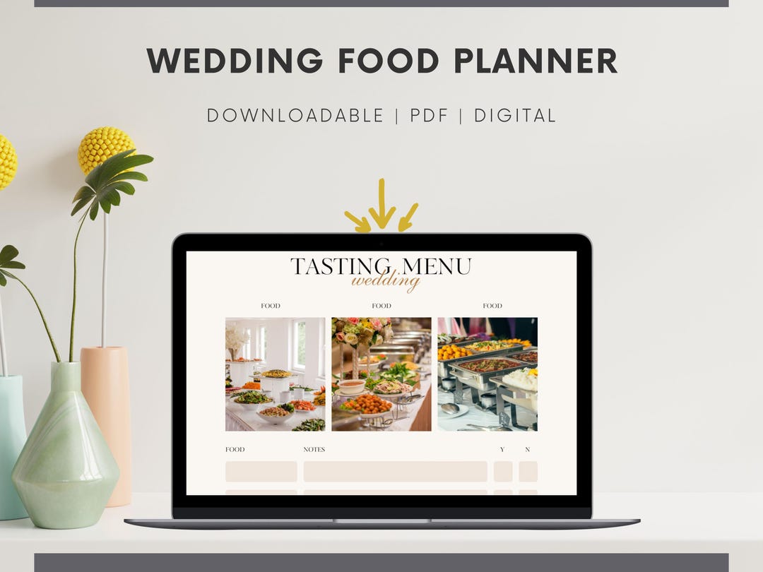 WEDDING FOOD List Digital Menu PLANNER - Wedding Meal Event Planning ...
