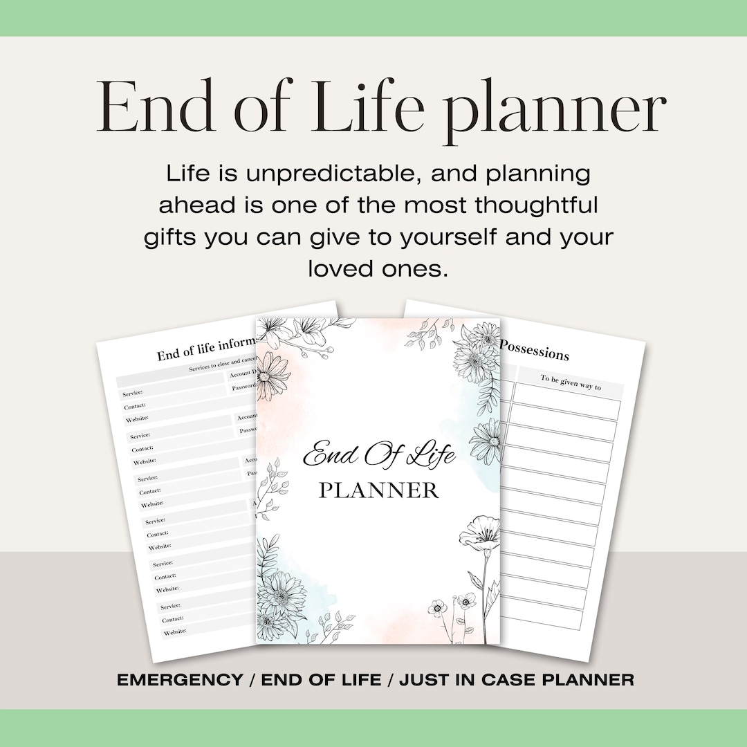 End of Life Planner, Legacy Journal, Death Note, Emergency Binder ...
