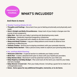 Pregnancy Journal, Birth Plan, Baby Registry, Pregnancy Checklist ...