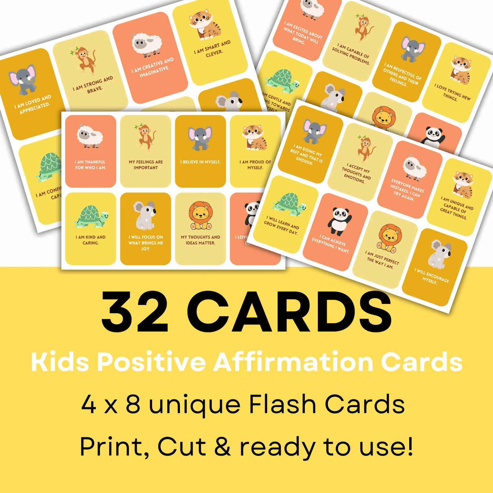 Positive Affirmation Cards for Kids, Self Esteem, Lunchbox Notes, Words ...