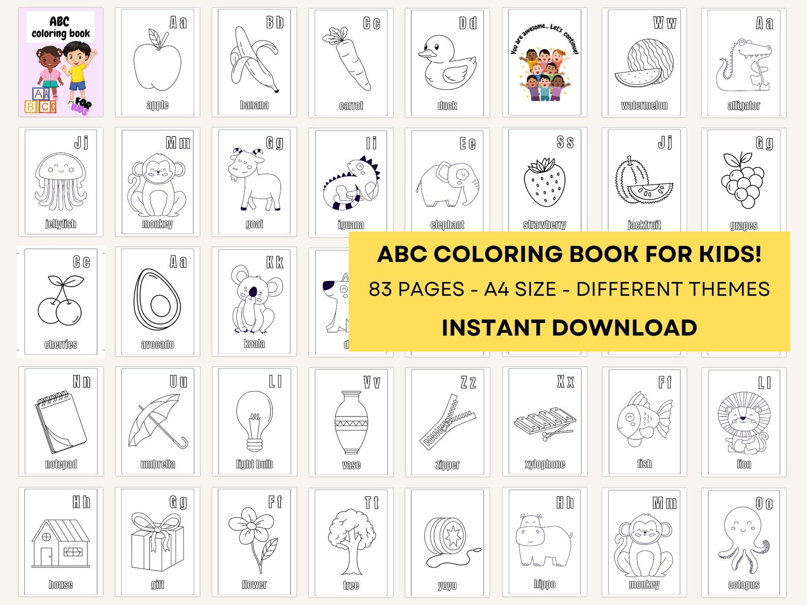 Abc Coloring Book | Preschool Busy Book | Alphabet Coloring Book, Kids ...
