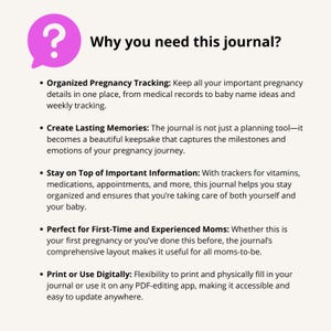 Pregnancy Journal, Birth Plan, Baby Registry, Pregnancy Checklist ...