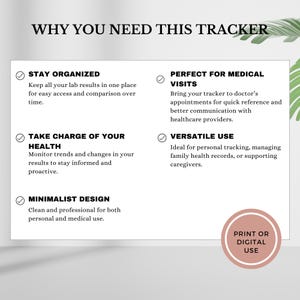 Lab Results Tracker, Lab Results Chart, Blood Test Results, Blood Test ...