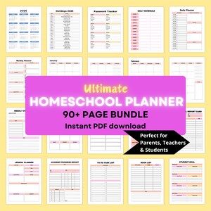 Homeschool Planner, College Planner, Homework Tracker, Teacher Planner ...
