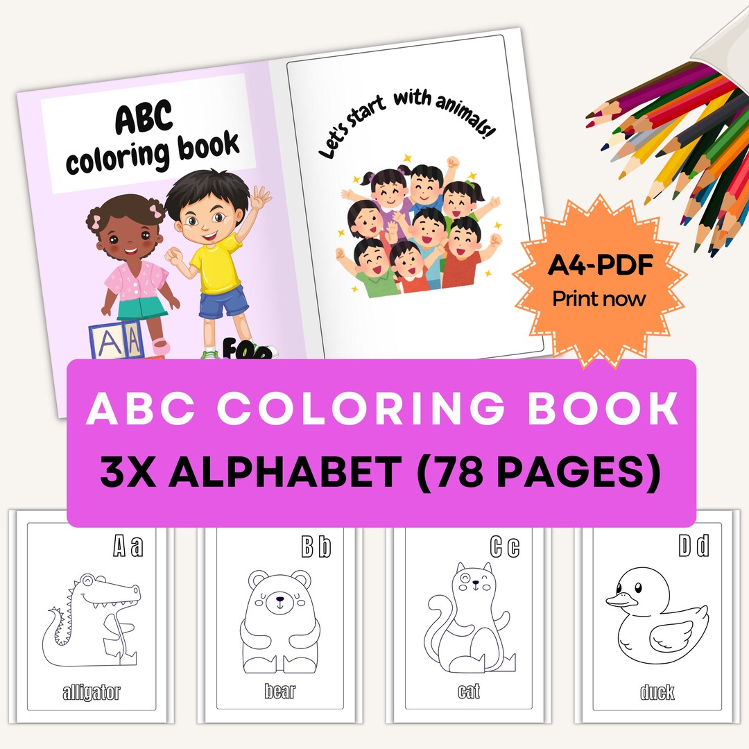 Abc Coloring Book | Preschool Busy Book | Alphabet Coloring Book, Kids ...