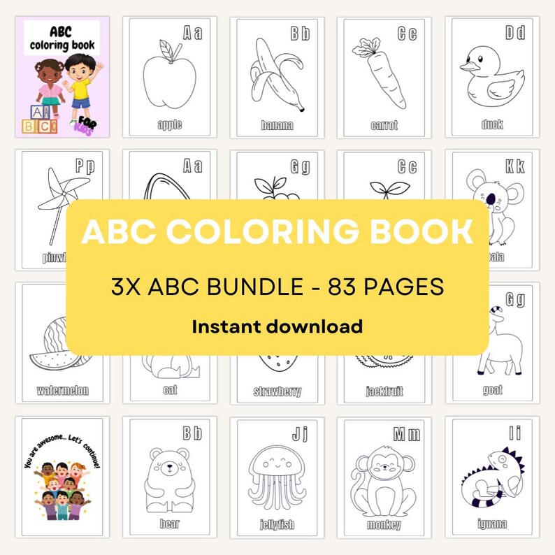Abc Coloring Book | Preschool Busy Book | Alphabet Coloring Book, Kids ...