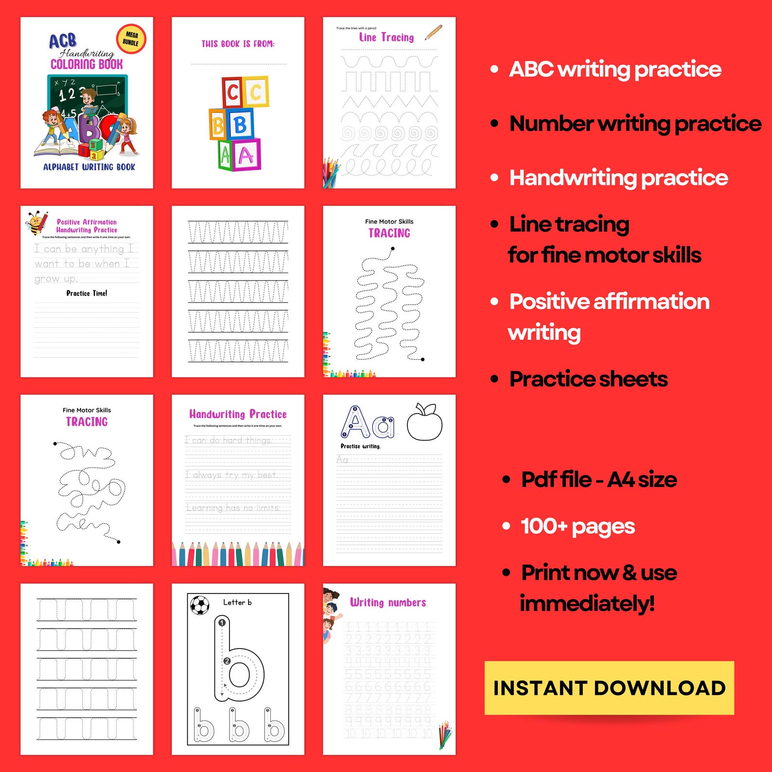 Abc Coloring Book, Preschool Busy Book, Preschool Worksheets, Kids ...