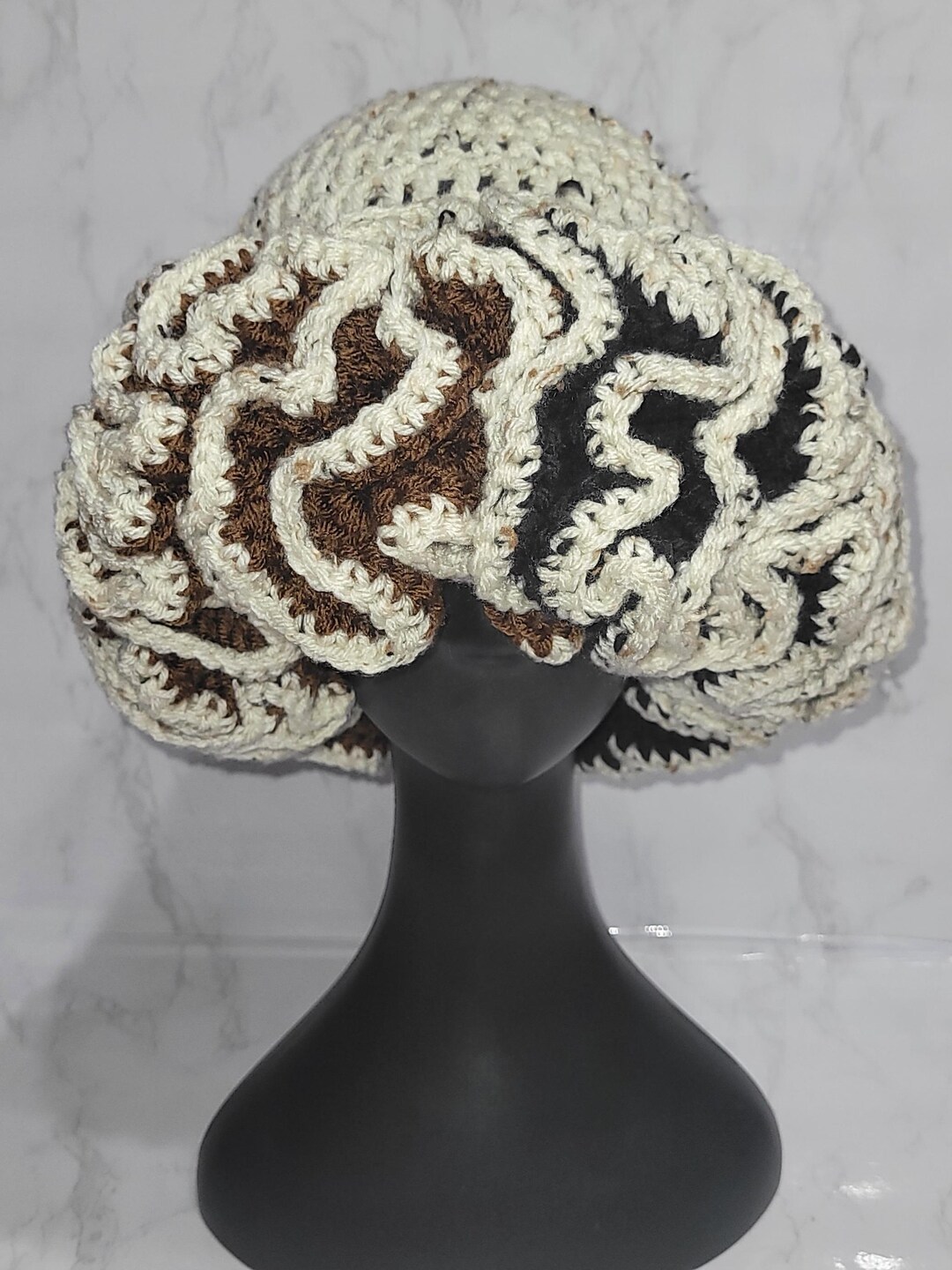 Crochet Deluxe Ruffle Hat, Handmade Crochet Hat, Ruffle Bucket Hat ...