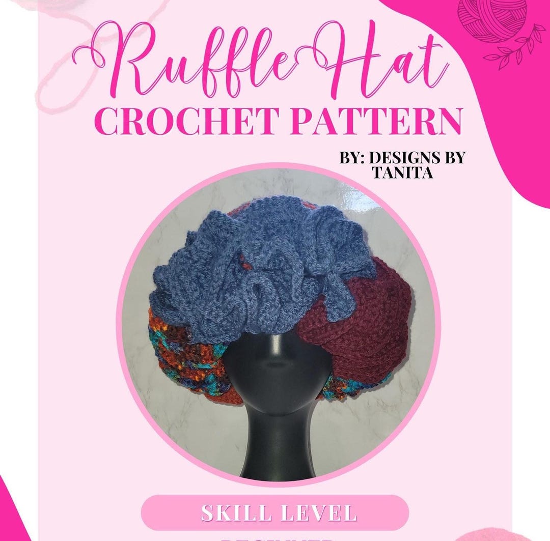 Crochet Ruffle Hat Pattern, Ruffle Beanie Pattern, Ruffle Hat Pattern ...