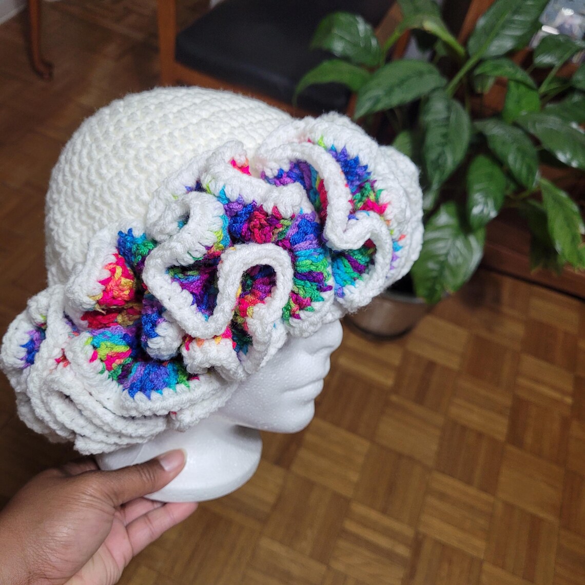 Crochet Deluxe Ruffle Hat, Handmade Crochet Hat, Ruffle Bucket Hat ...