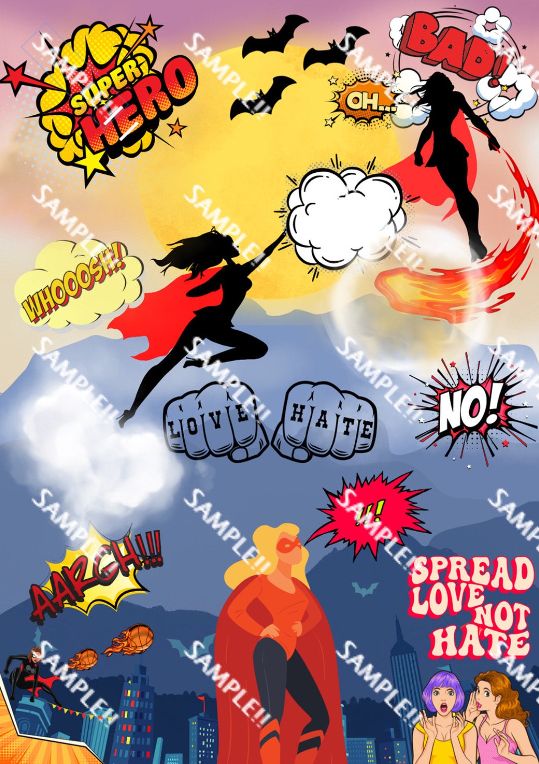 Spread Love, Poster, Instant Download, Digital, Print, Frameable, Wall ...