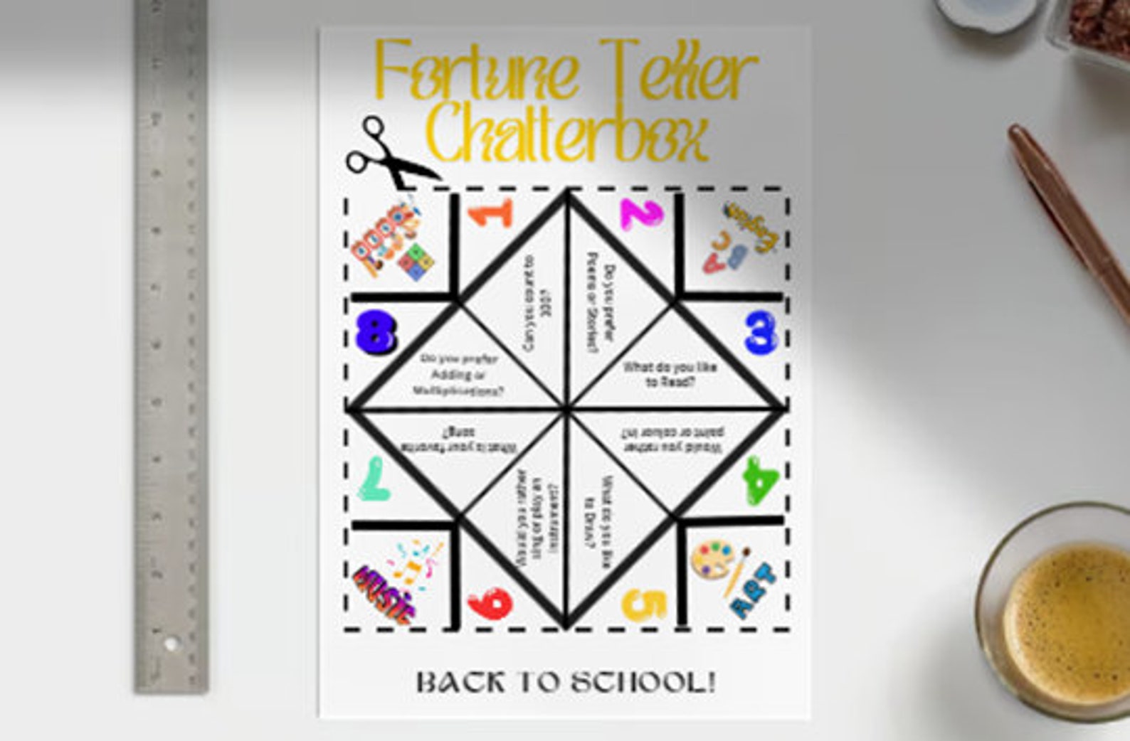 Fortune Teller Chatter Box Back to School - Etsy