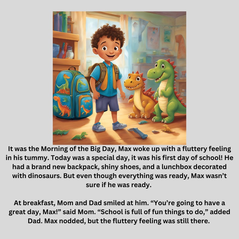 Max's First Day at School - Story Book - 8x8inch - Etsy