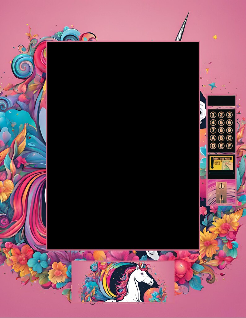 Vending Machine Template, 8.5x11, Girls Unicorn Template, Payment Panel ...