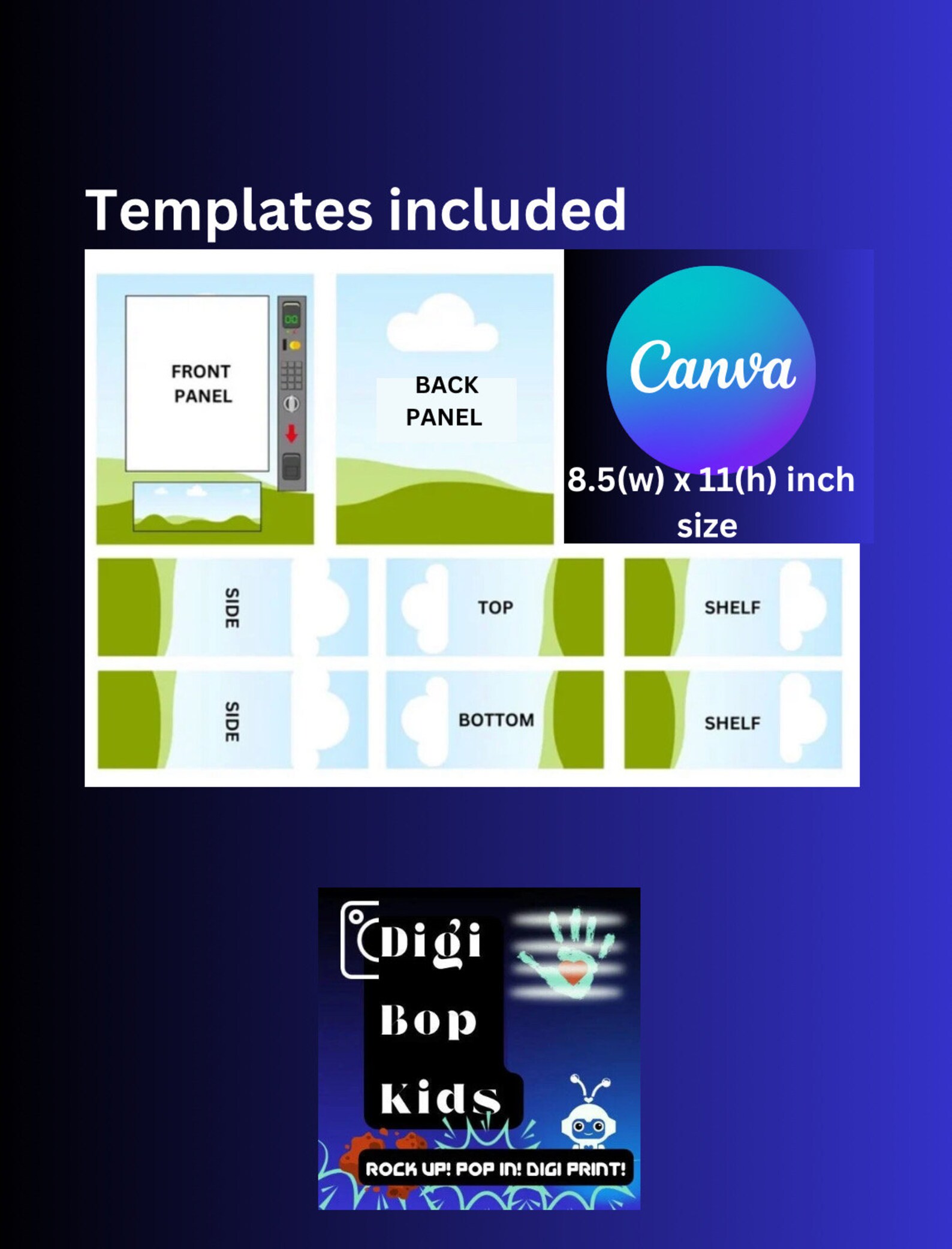 Vending Machine Template, 8.5x11, Alien Template, Payment Panel PNG, Kids Vending Machine ...