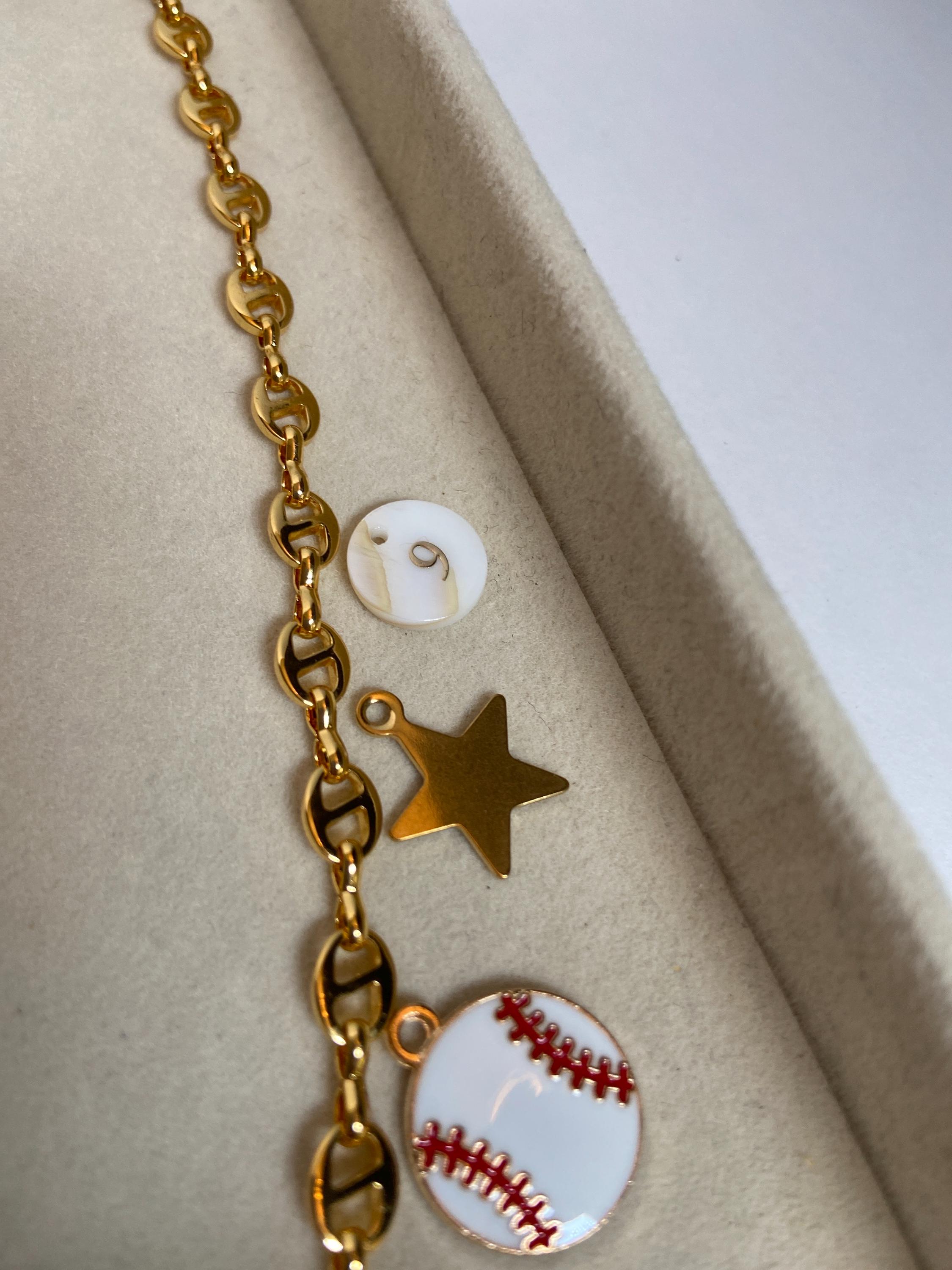 Premade 14k Gold-plated Charm Necklace - Your Biggest Fan Baseball With ...