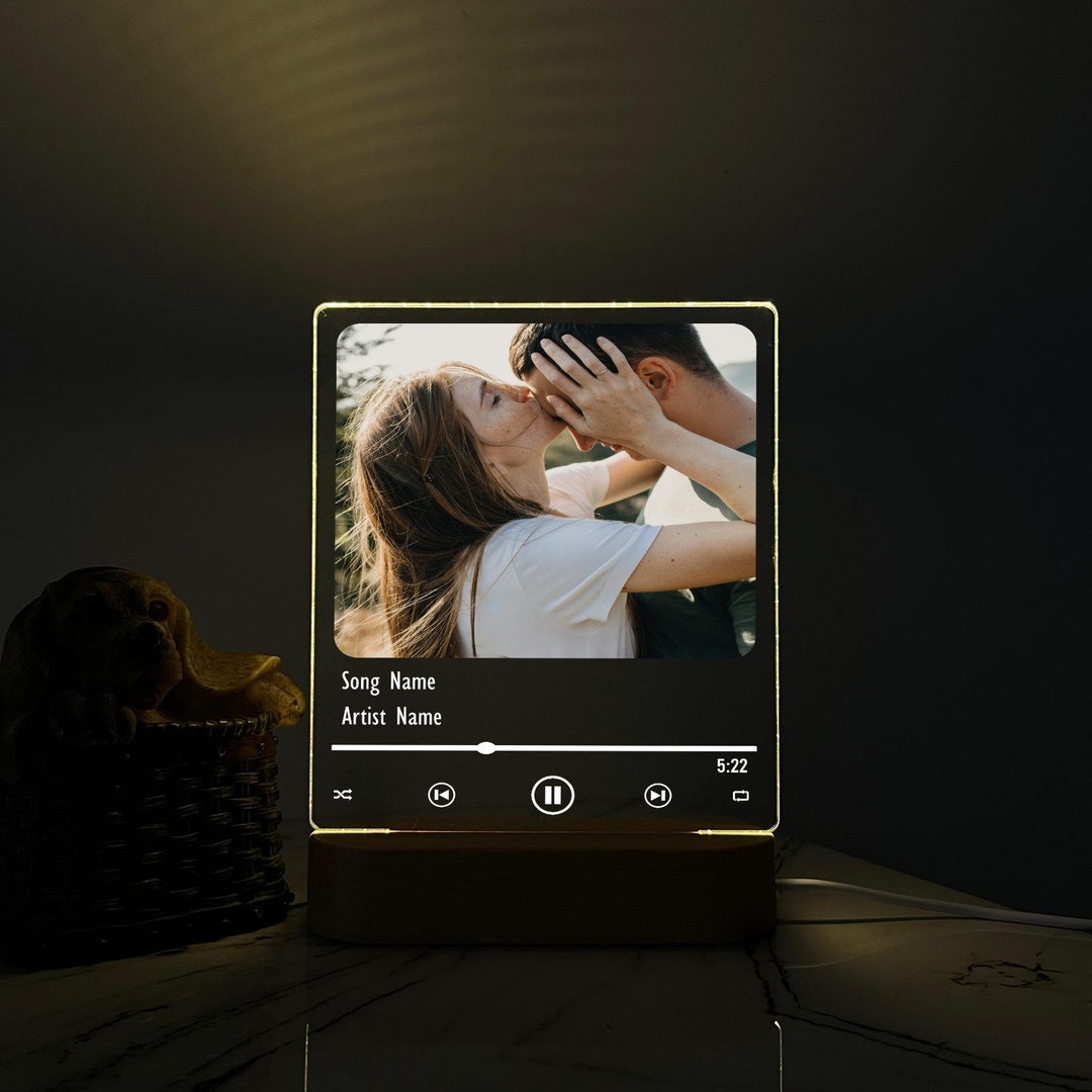 Personalized Led Song Plaque With Stand, Custom Music Night Light ...