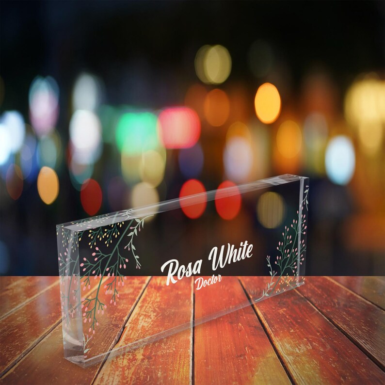 Yellow Name Plate, Custom Name Plate, Desk Plaque,beautiful Office Desk ...