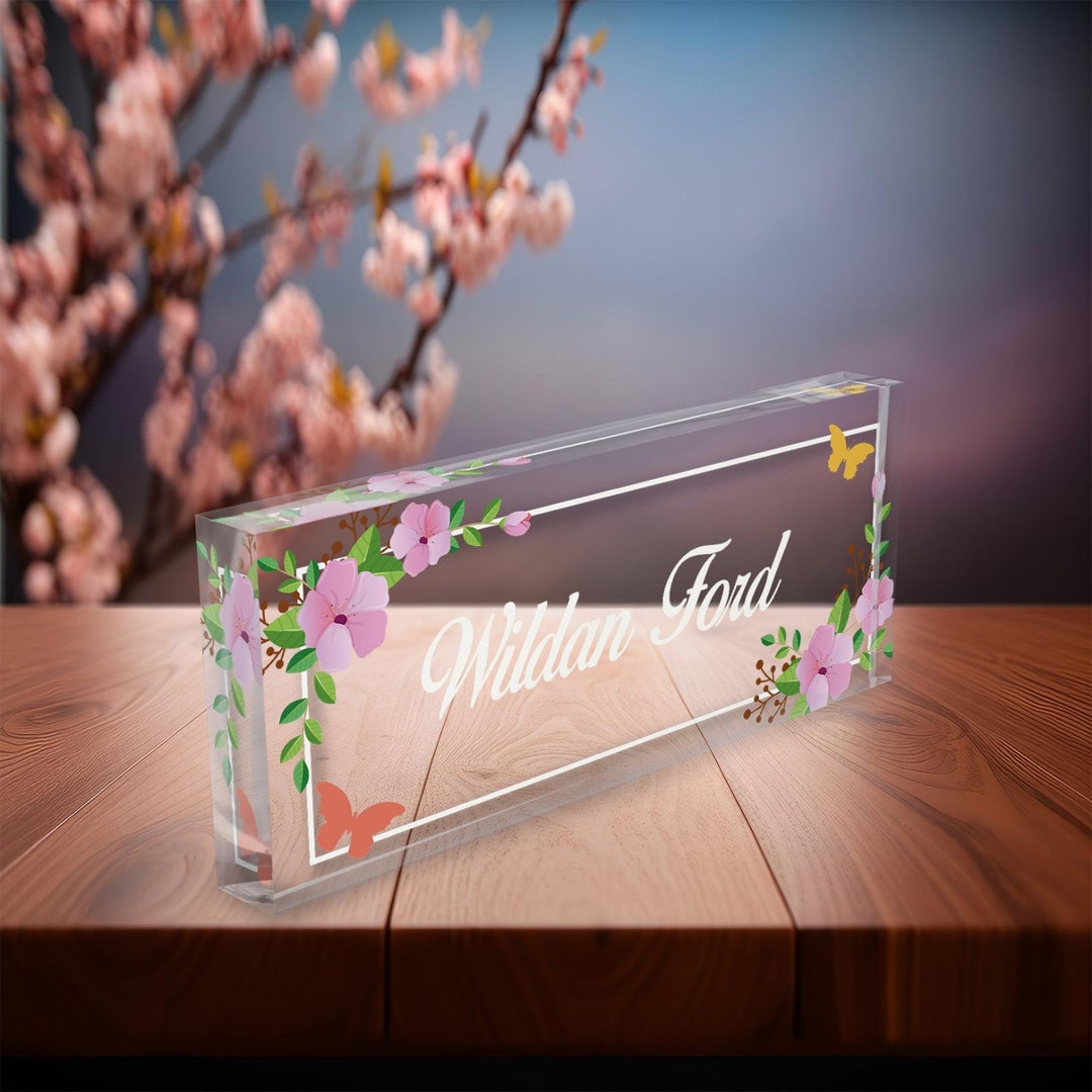 Custom Floral Name Plate,name Sign Gift for Flower Lovers,christmas ...