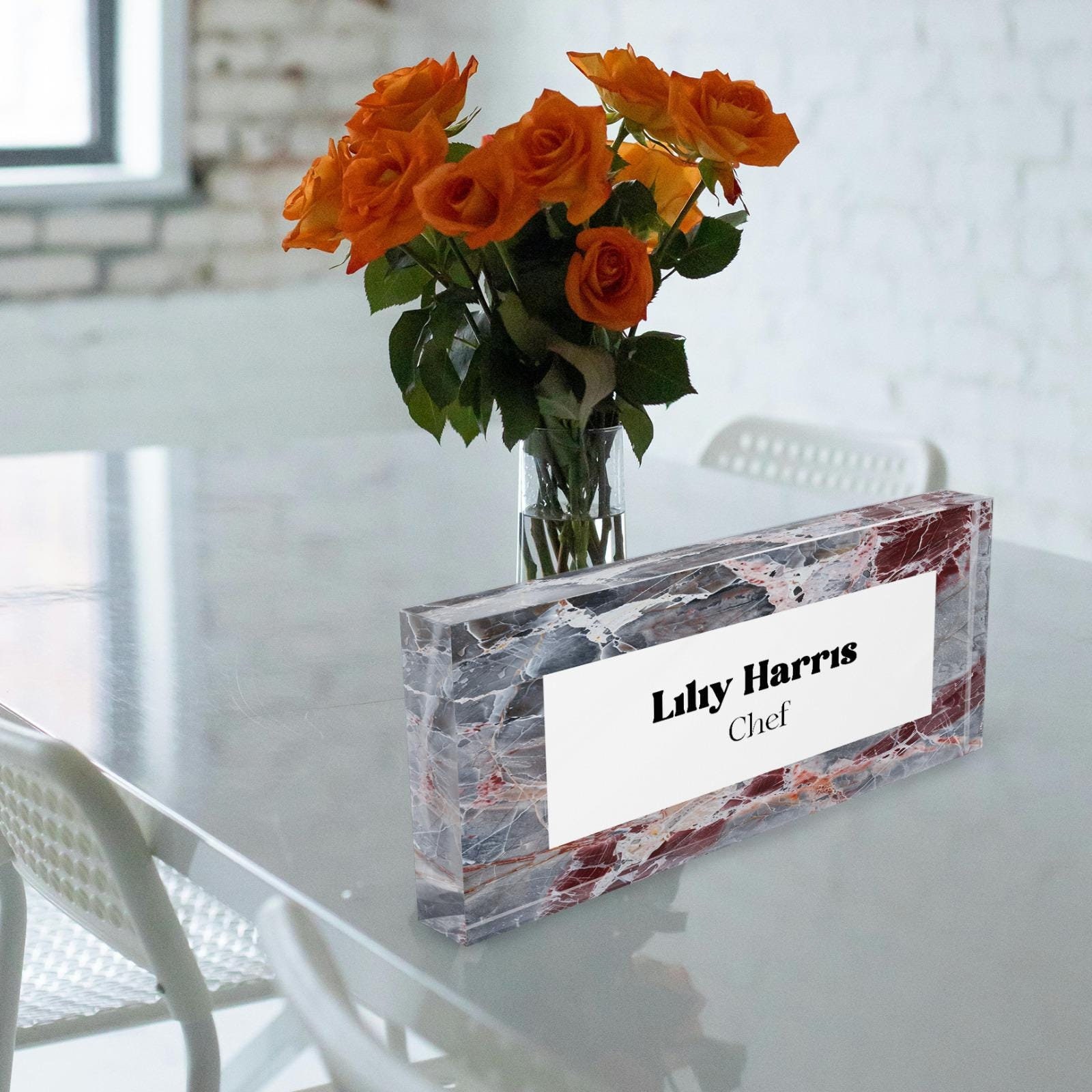 Blue Name Plate, Police Wife Gift, Custom Name Plate, Name Tag for Desk ...