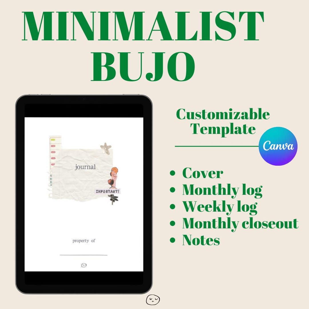 Printable Bullet Journal Template With Minimalist Paper Texture for ...