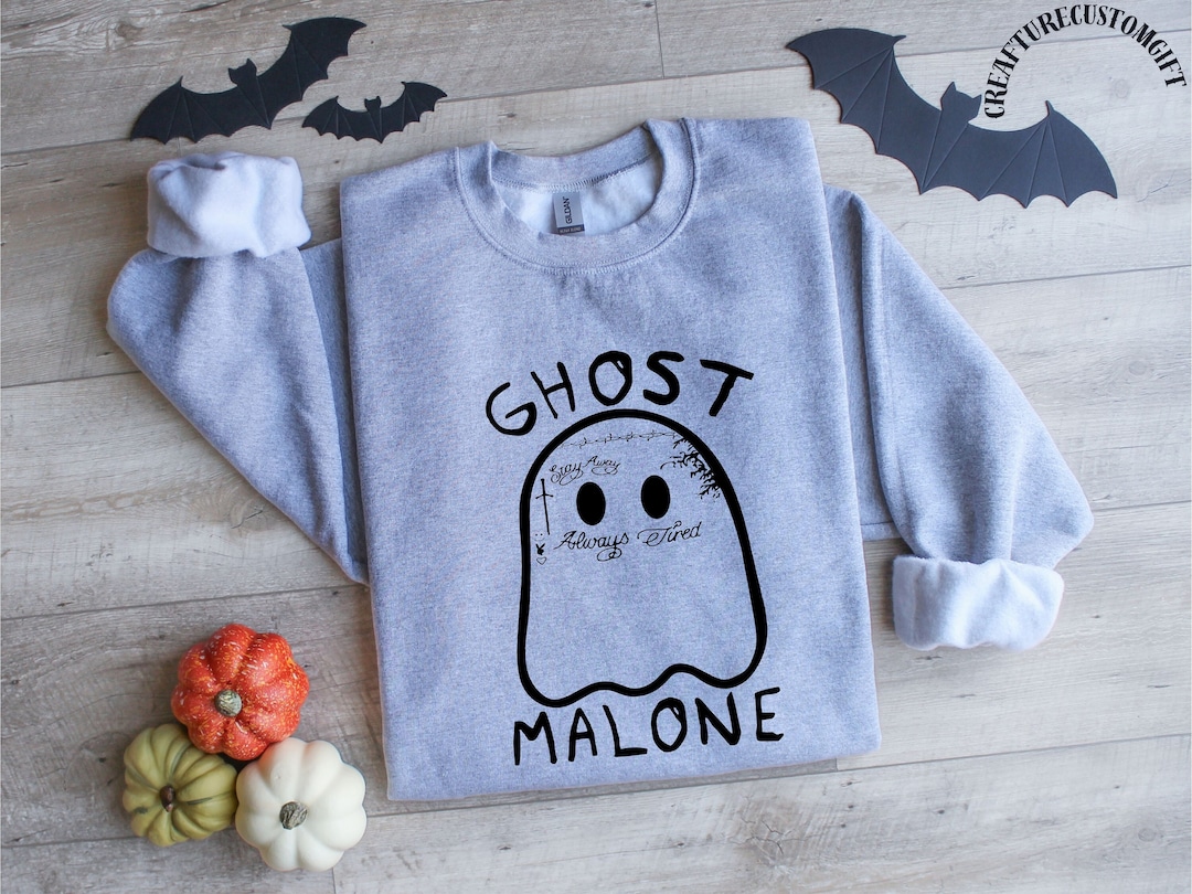 Ghost Malone Sweatshirt, Halloween Sweatshirt, Cute Ghost Sweat, Funny ...