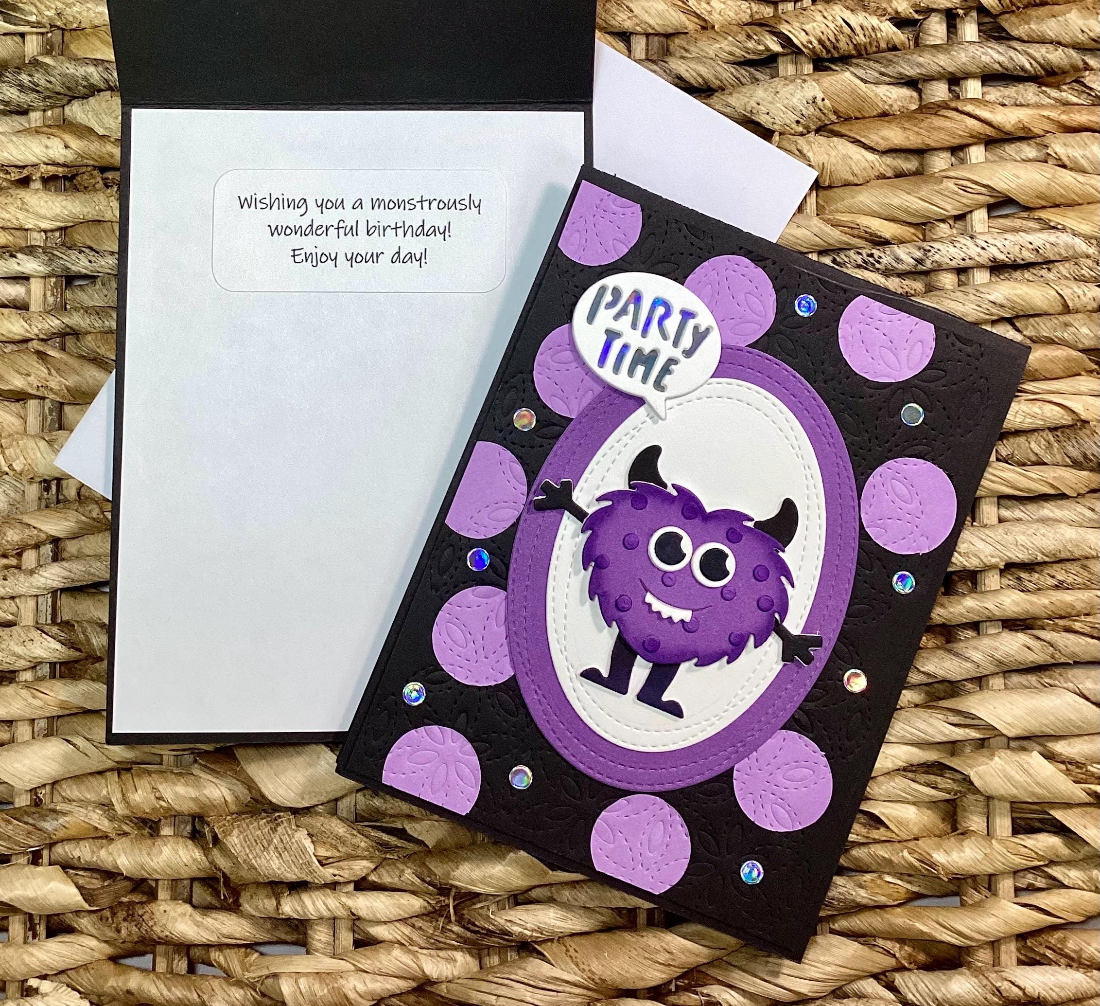 Birthday Heart-shaped Monster Polka Dot Handmade Textured 3D Playful ...