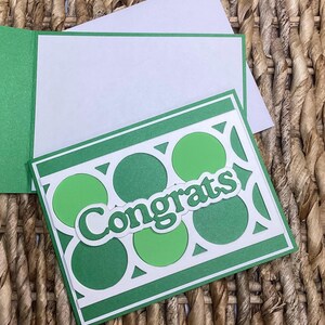 Congratulations Card - Masculine Green Blank Cheerful Bold 3d Hamdmade ...
