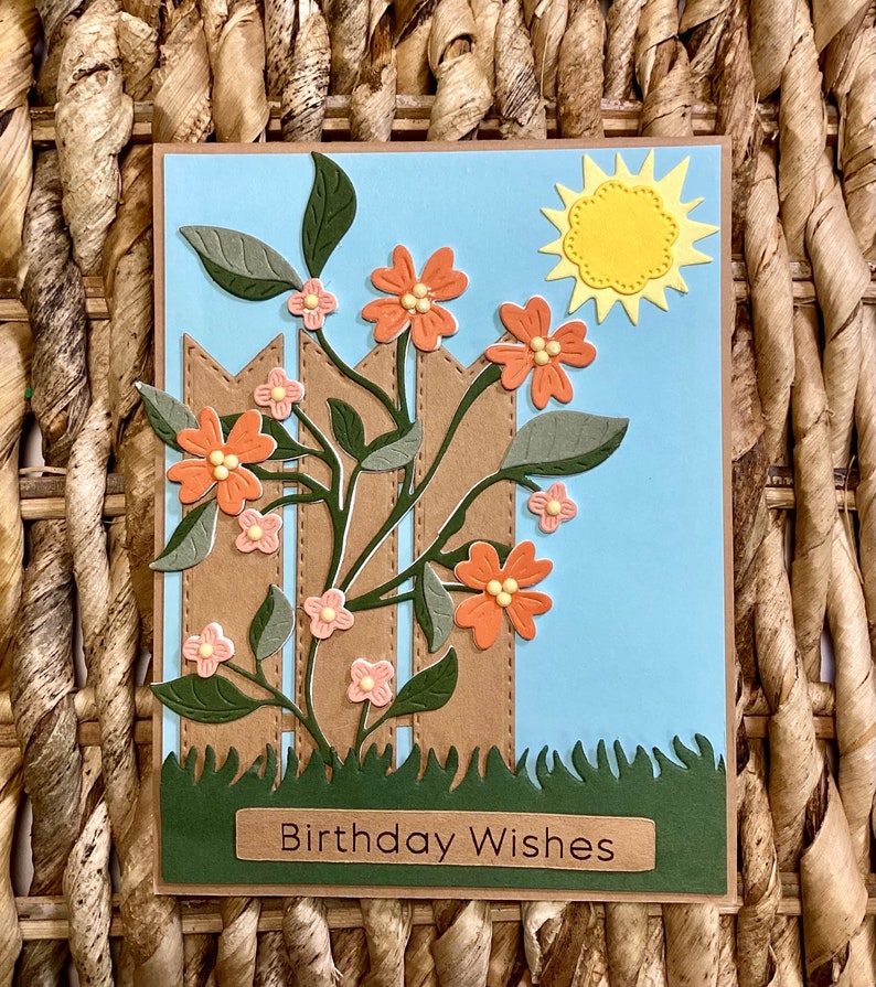 Birthday Card - Flower Floral Garden Nature Bloom Textured 3D Handmade ...