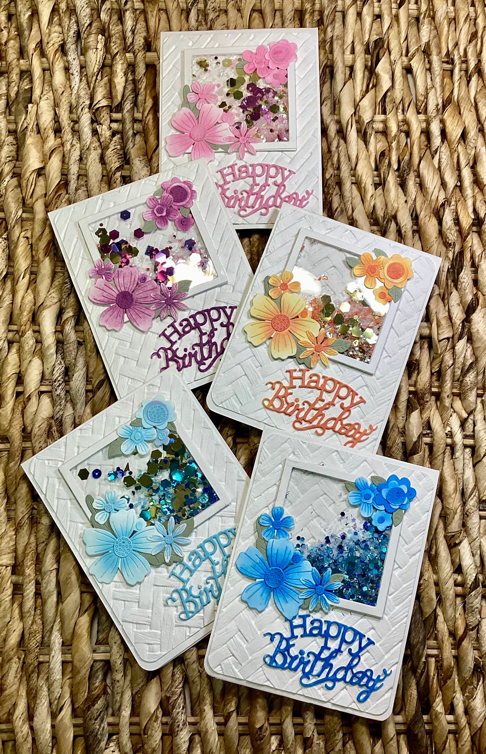 Birthday Card - Birthday, Shaker, Handmade, Festive, Cheerful, Textured ...