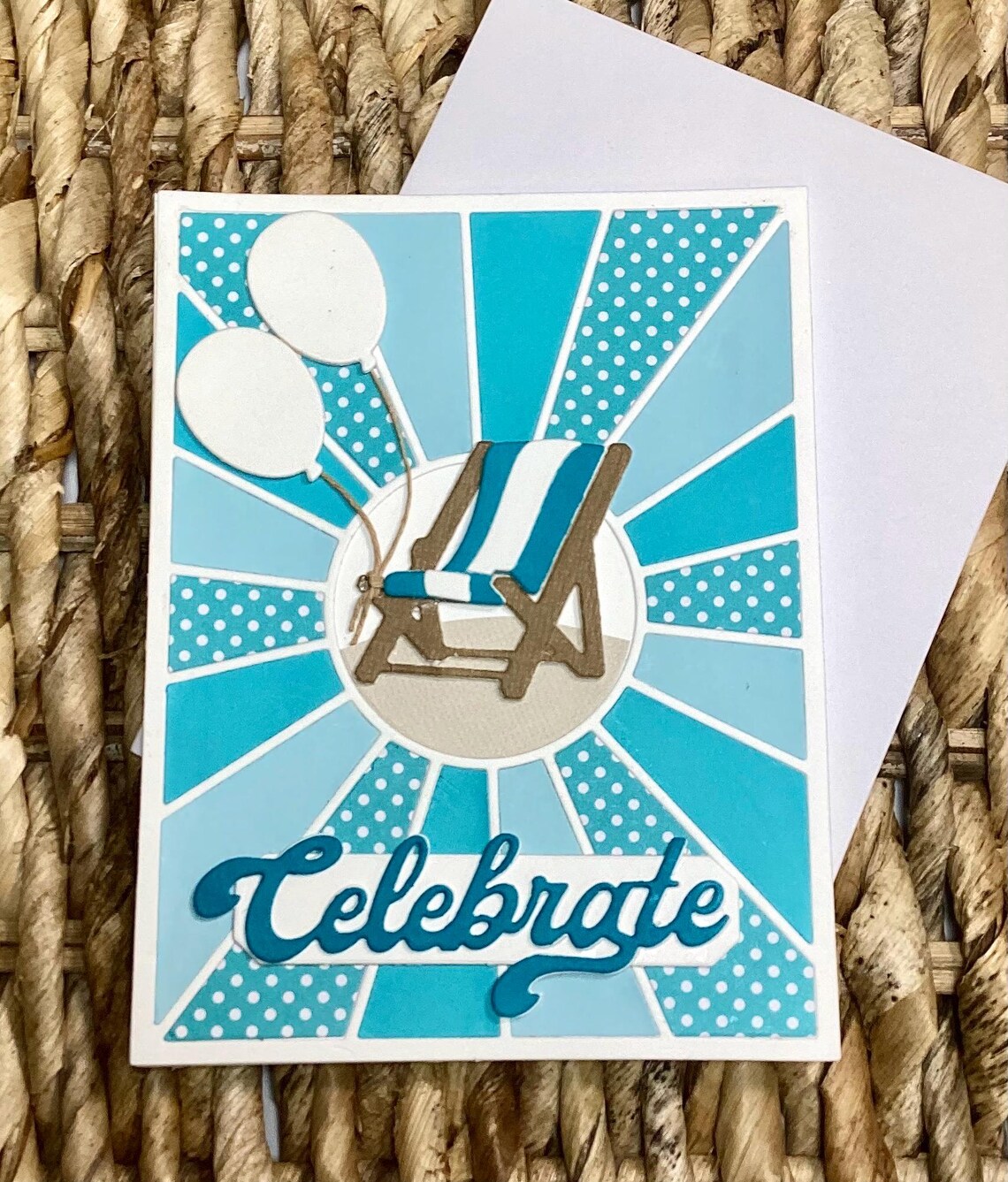 Birthday Card - Beach Chair Ocean Serene Simple Positive Handmade ...