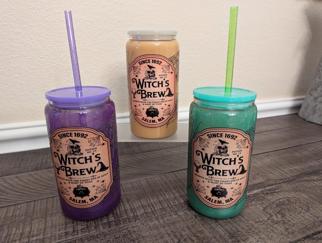 Witch's Brew Theme: Potion/coffee Snow Globe Glass Can/tumbler (16oz ...