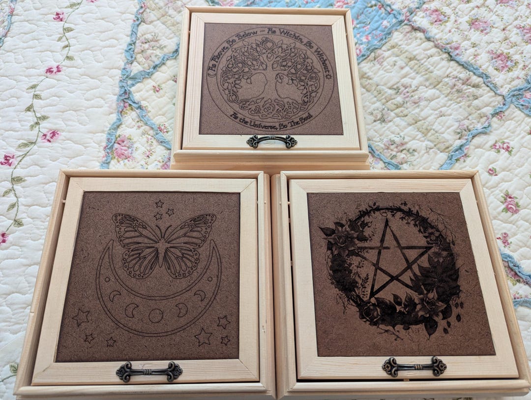 Wooden Jewelry Box (tree of Life or Butterfly or Pentacle) - Etsy