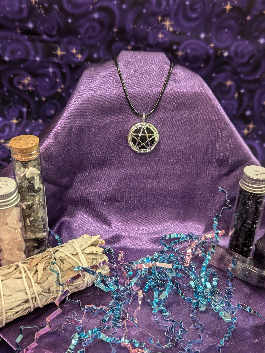 Natural Stone (black Onyx) Pentacle Pendant - Etsy