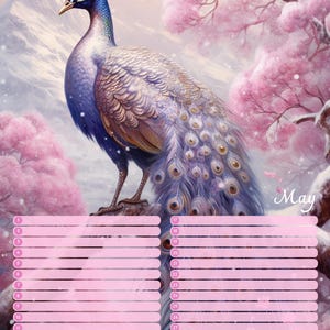 Birthday Calendar Birds, PRINTABLE, Eternity, Nature, Gift, Bird ...