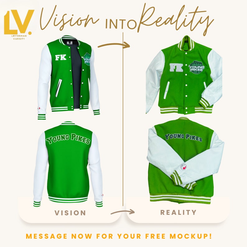 AKA Custom Letterman Varsity Jacket Satin Green Highschool Jacket for ...