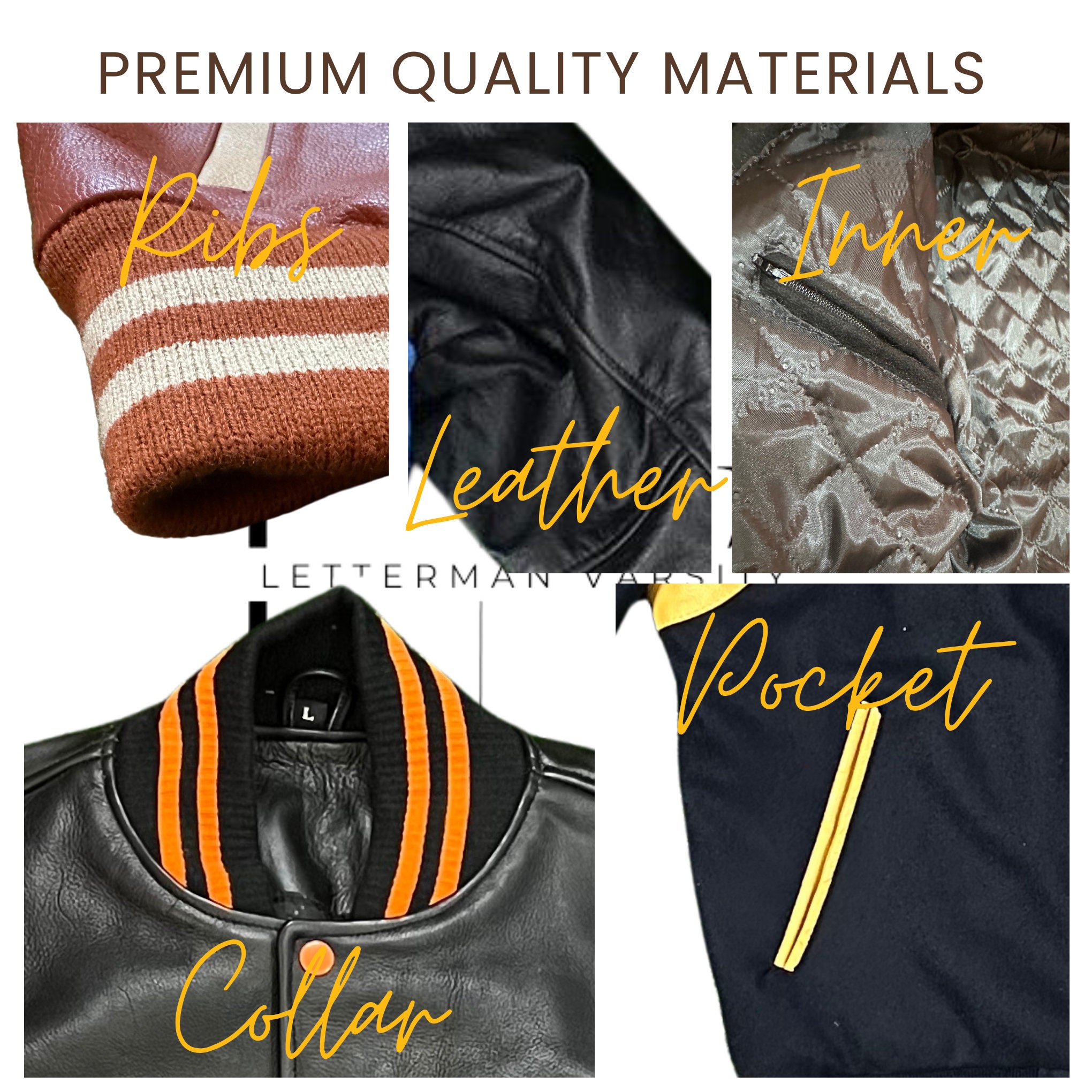 Varsity Letterman Jacket for Men, Women & Kids Black Simple Collar ...