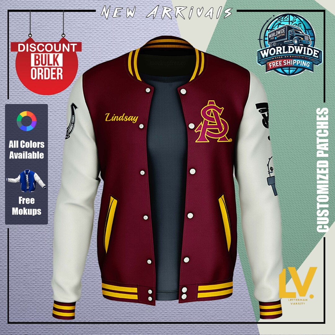 Varsity Letterman Jacket for Men Women and Kids Custom Crafted Maroon ...