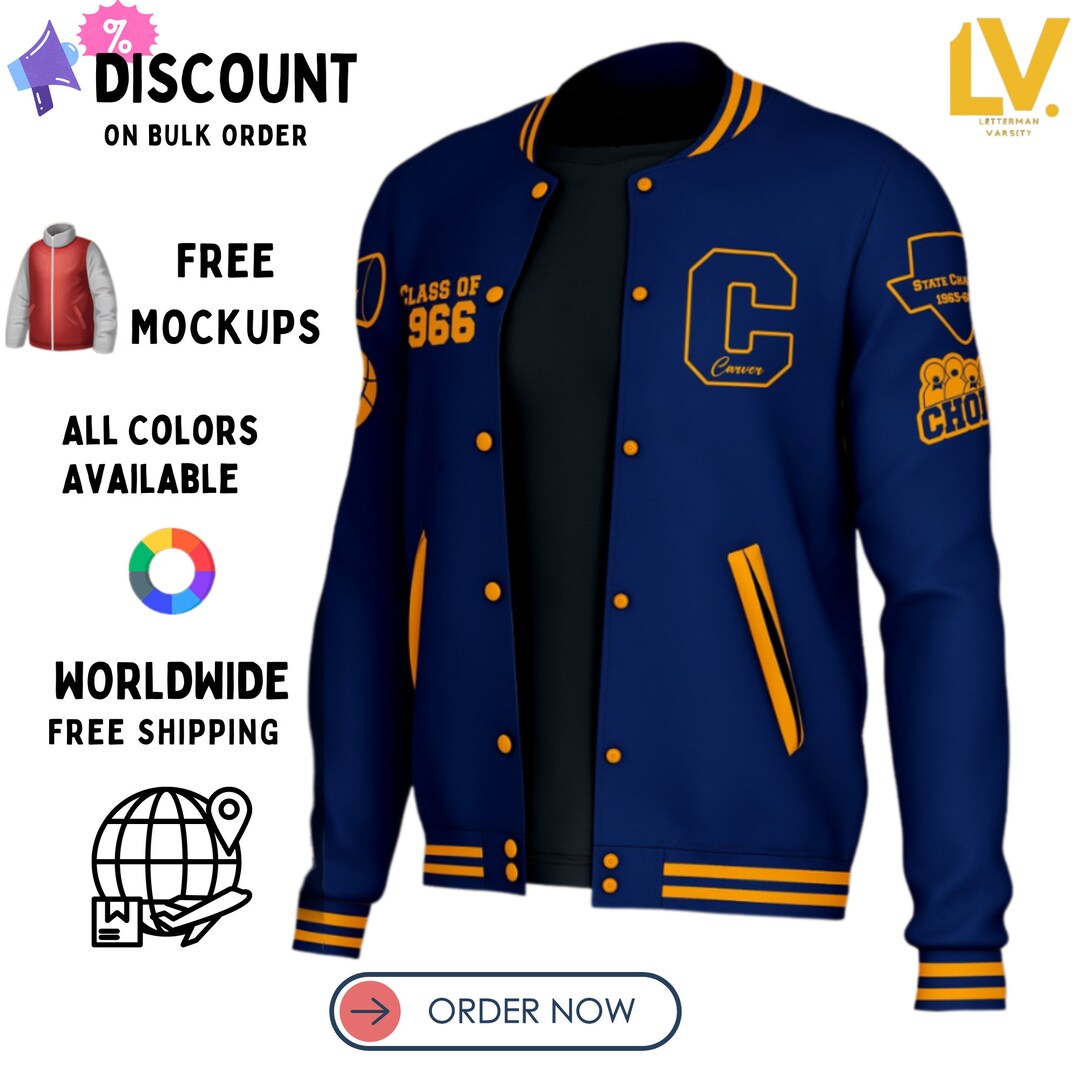 Varsity Letterman Jacket for Men Women & Kids Custom Bomber Jacket ...