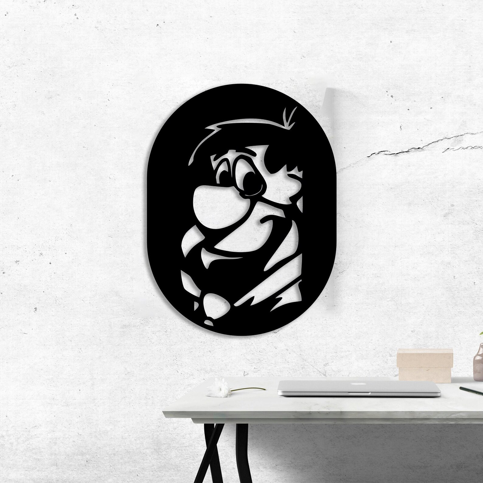 Fred Flintstone Cut Svg Dxf File Wall Sticker Pdf Template Cnc Cutting ...