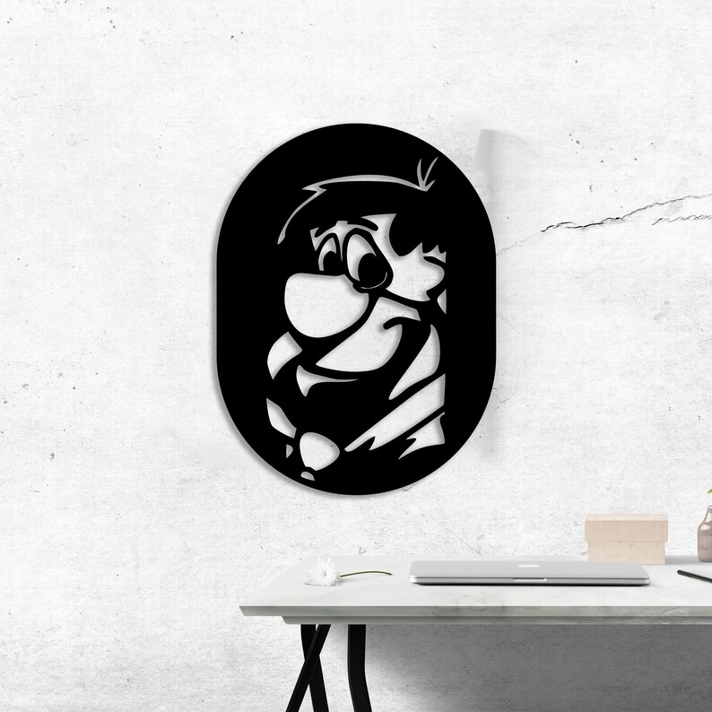 Fred Flintstone Cut Svg Dxf File Wall Sticker Pdf Template Cnc Cutting ...