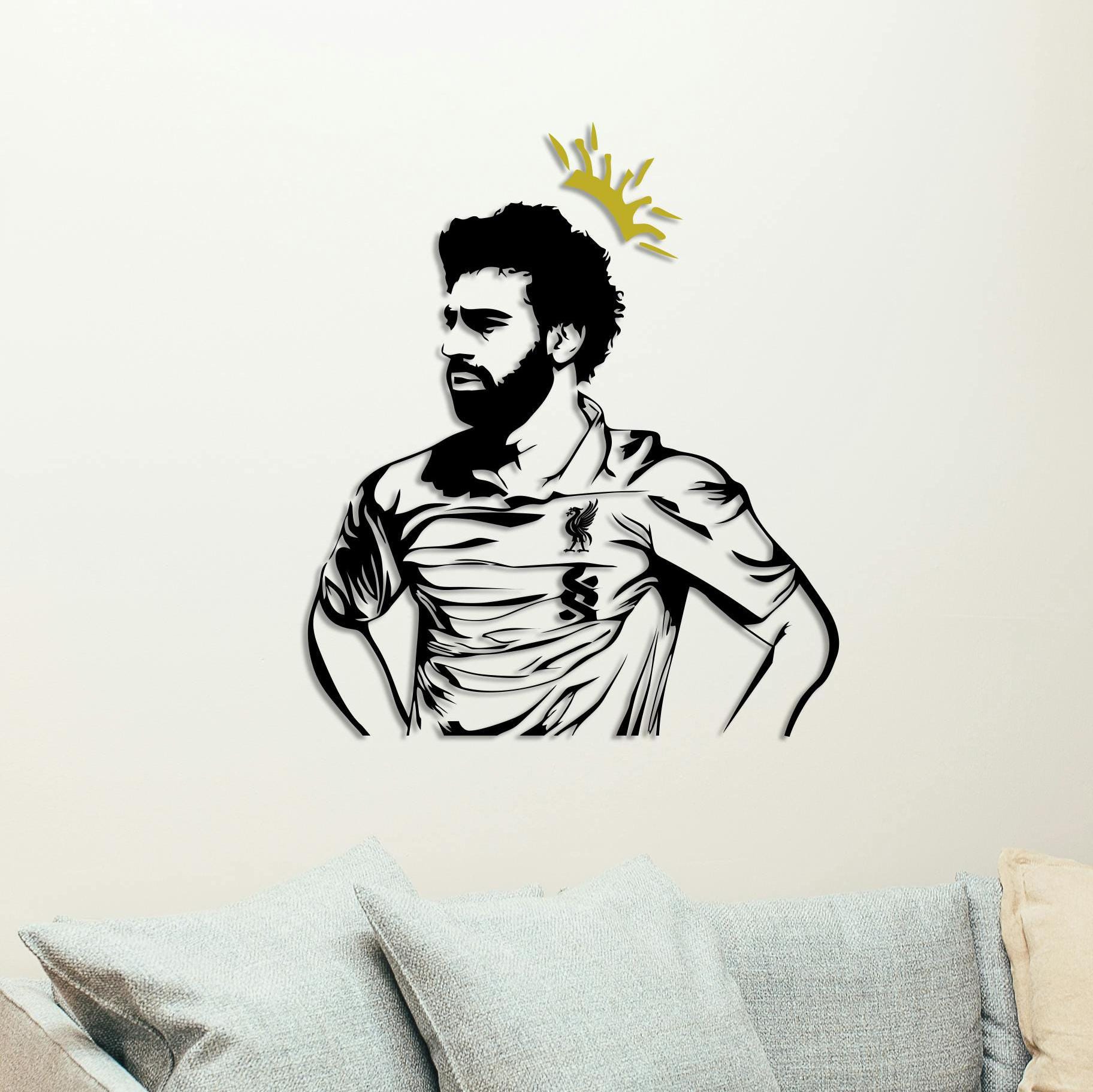 Mohammed Salah Cut Svg Dxf File Wall Sticker Pdf Template Cnc Cutting ...