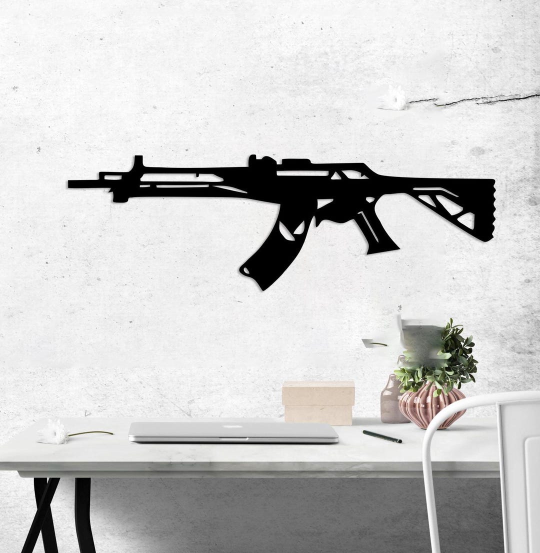 Valorant Weapon Vandal Cut Svg Dxf File Wall Sticker Pdf Template Cnc ...