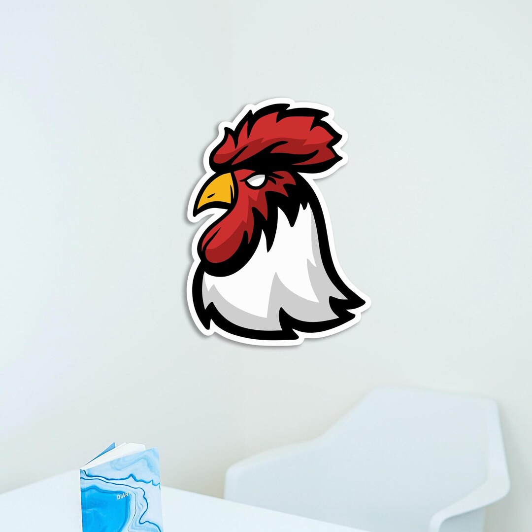 Rooster Sticker Svg Cut Dxf File Wall Sticker Pdf Template Cnc Cutting ...