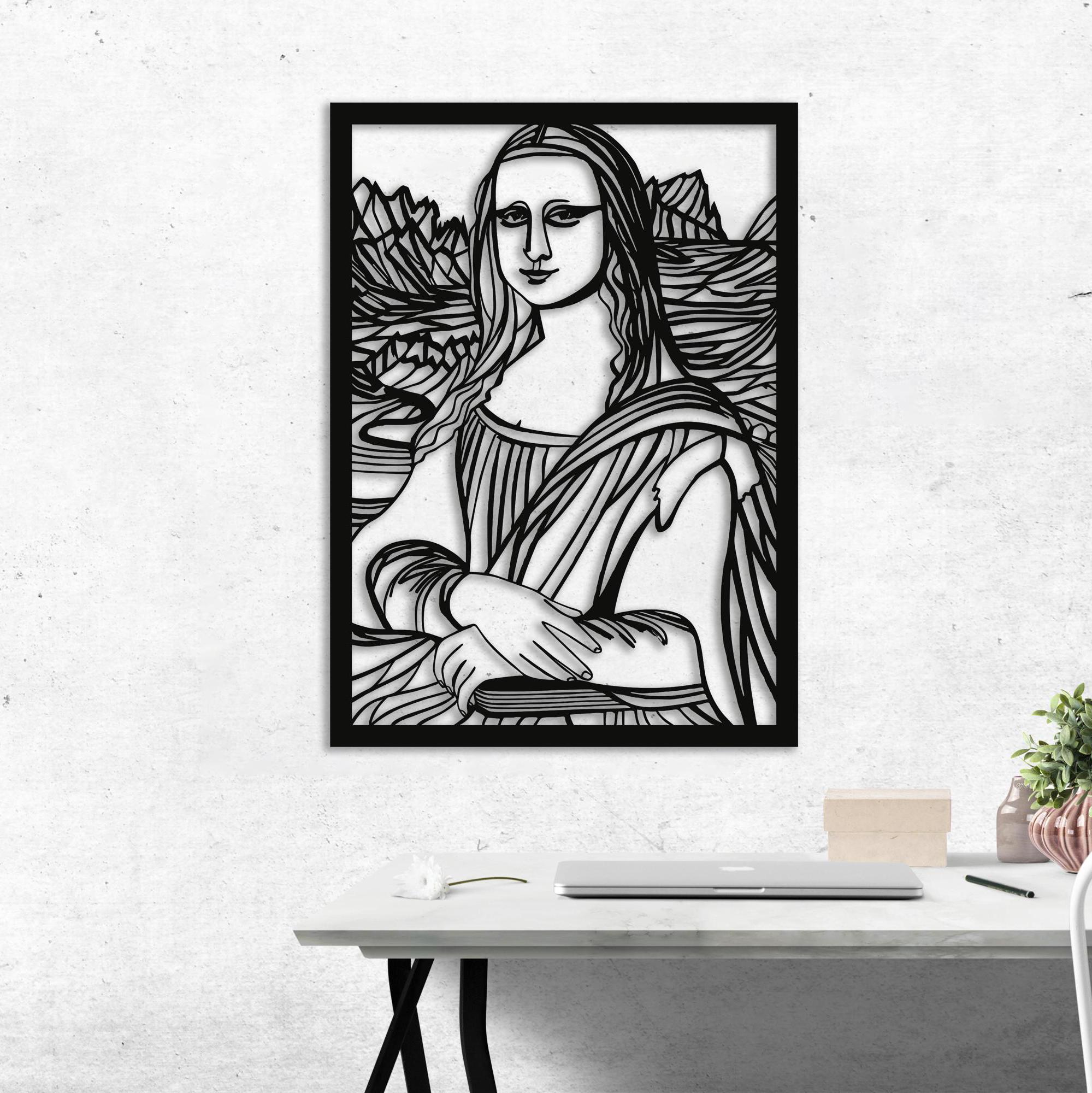 Mona Lisa Cut Svg Dxf File Wall Sticker Pdf Template Cnc Cutting Router ...
