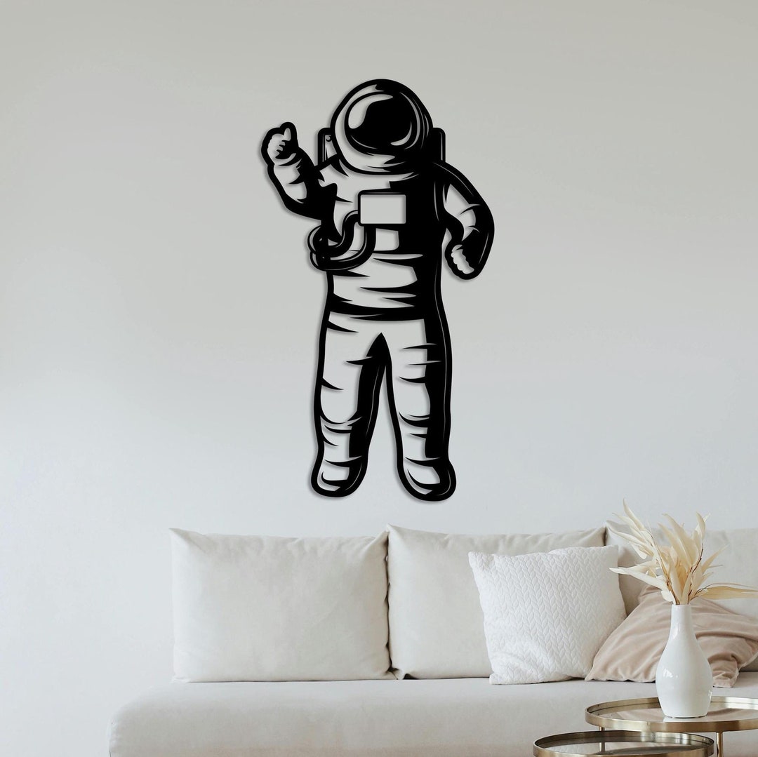 Astronaut Cut Svg Dxf File Wall Sticker Pdf Template Cnc Cutting Router ...